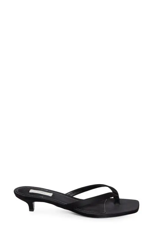 TOTEME Kitten Heel Flip Flop - Black
