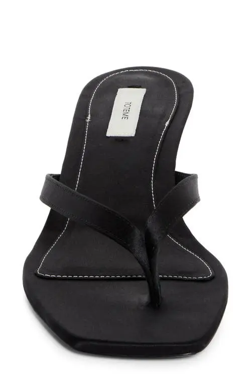 TOTEME Kitten Heel Flip Flop - Black