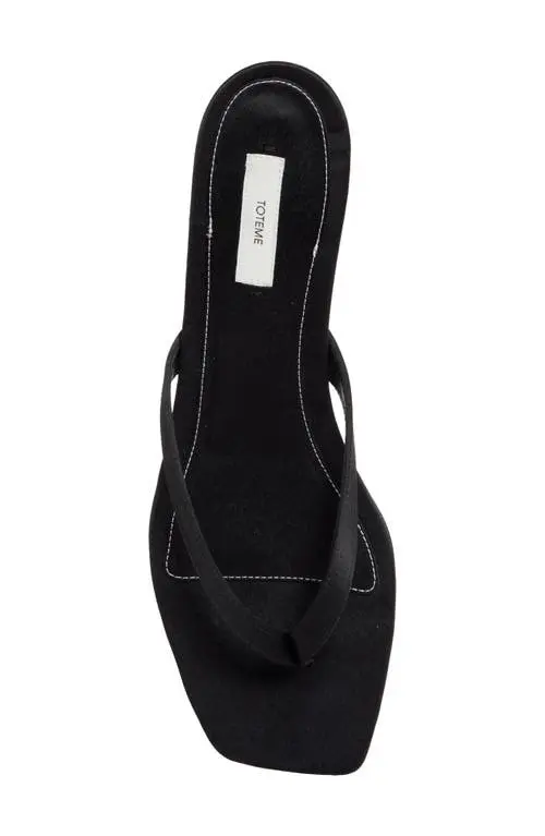 TOTEME Kitten Heel Flip Flop - Black