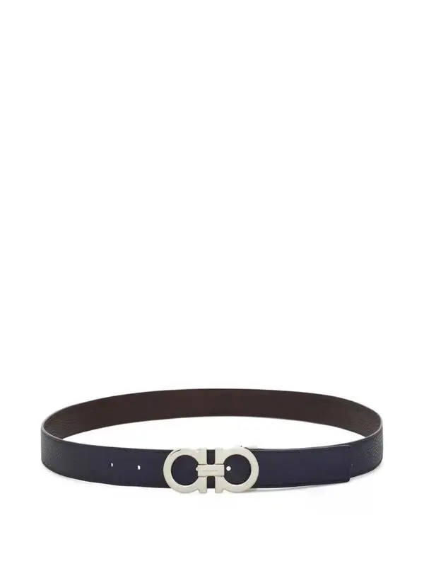 FERRAGAMO Reversible Gancini Belt - Blue