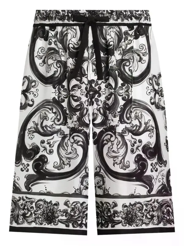 Dolce & Gabbana Printed Bermuda Shorts - White