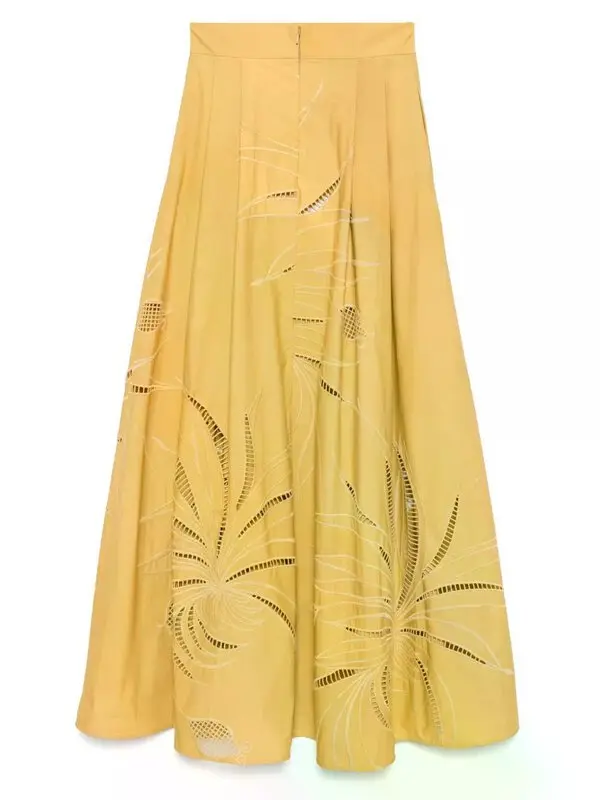 Elie Saab Embroidered Midi Skirt - Gold