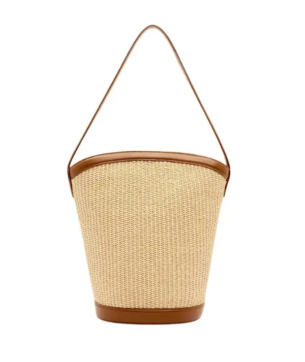 REFORMATION Giuliana Bucket Bag - Natural Raffia