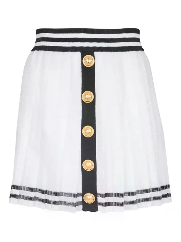 Balmain Pleated Mini Skirt - White