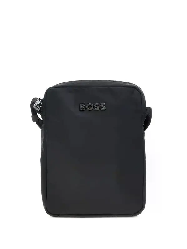 BOSS Messenger Bag With Logo Appliqu - Black