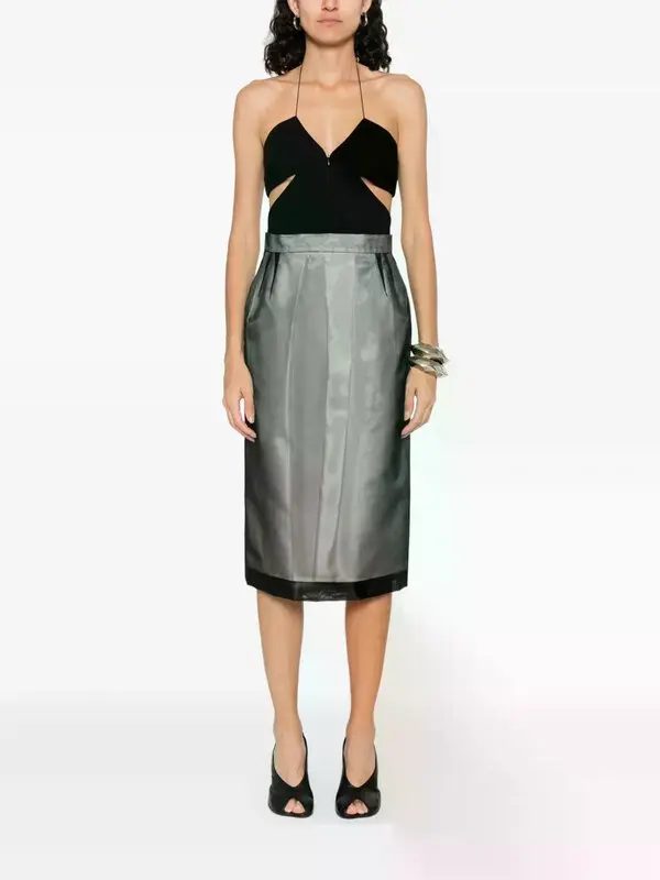 ALAINPAUL Silk Midi Skirt