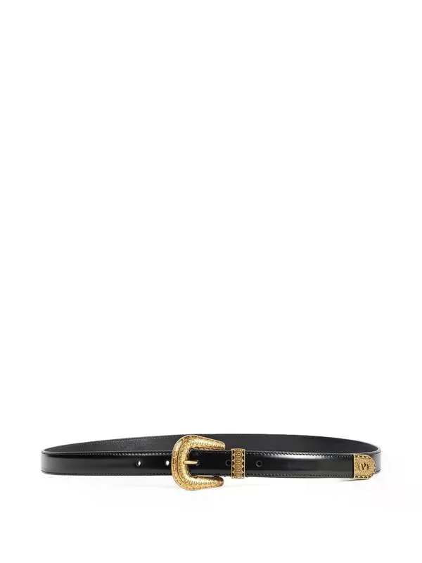 Valentino Garavani Vlogo Leather Belt - Black
