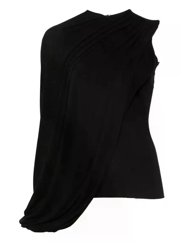 MANURI Lillies Cashmere Blouse - Black