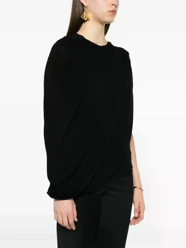 MANURI Lillies Cashmere Blouse - Black