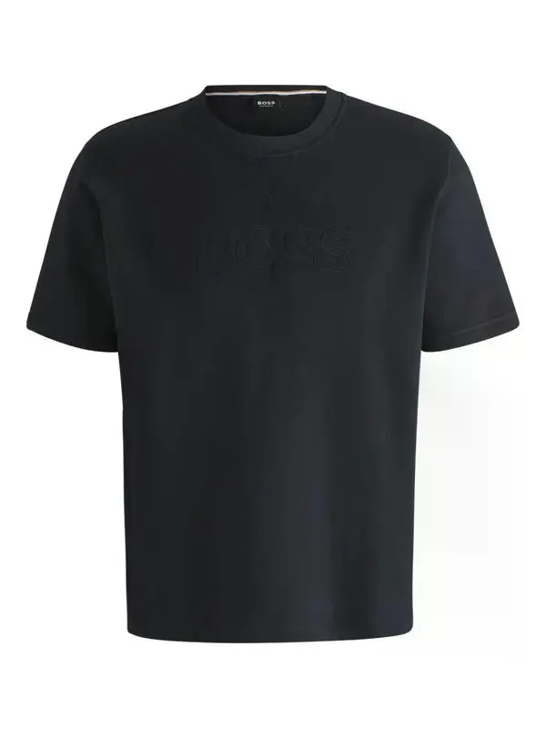BOSS Logo-embroidered T-shirt - Black