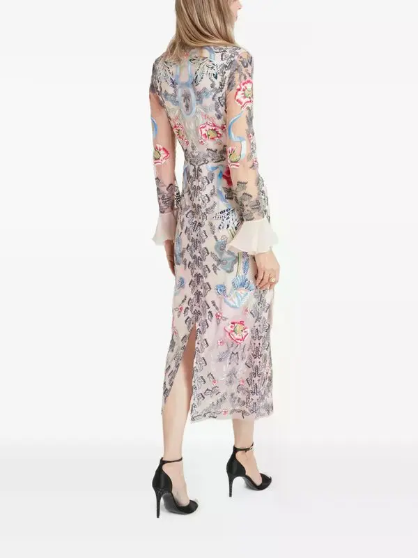 TEMPERLEY LONDON Bilbao Tie Midi Dress - Pink