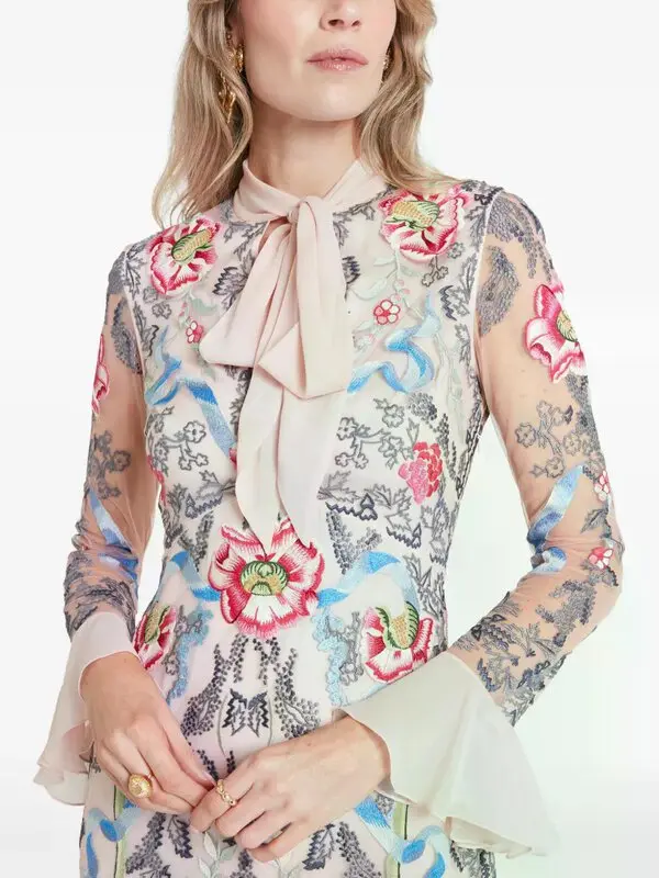 TEMPERLEY LONDON Bilbao Tie Midi Dress - Pink