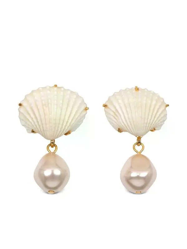 JENNIFER BEHR Isola Shell Drop Earrings - Pink