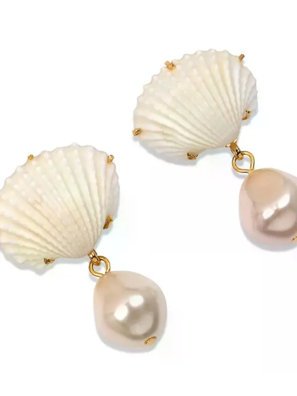 JENNIFER BEHR Isola Shell Drop Earrings - Pink