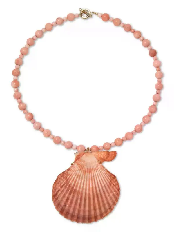 JENNIFER BEHR Roma Shell Pendant Necklace - Orange