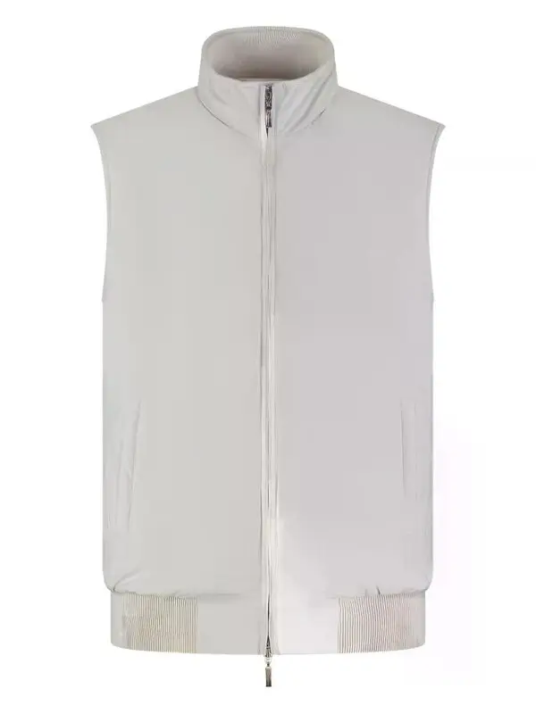 DORIANI CASHMERE Zip-up Gilet - Neutrals