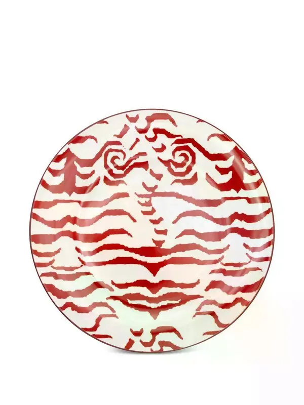 LISA CORTI Indian Tiger Plate Set - Red