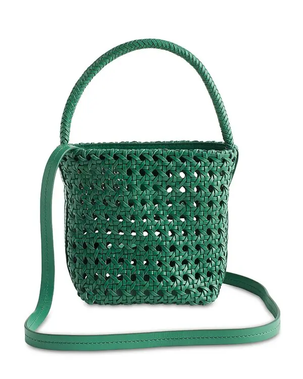 Madewell Handwoven Caned Leather Mini Bag - Lagoon Green