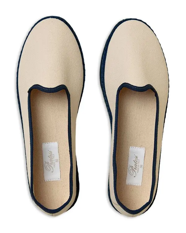 PRATESI Resort Canvas Espadrille Flats - Ecru/navy