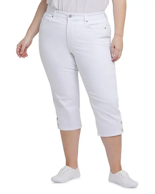 NYDJ Marilyn Buttoned Cuff Straight Crop Jeans