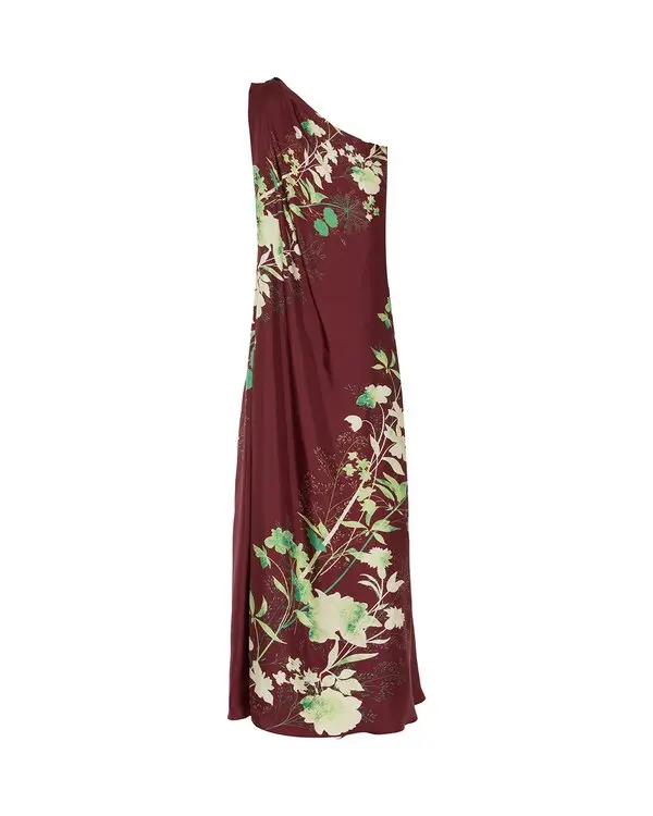 La DoubleJ Roy Silk One-shoulder Dress - Woodland Placee