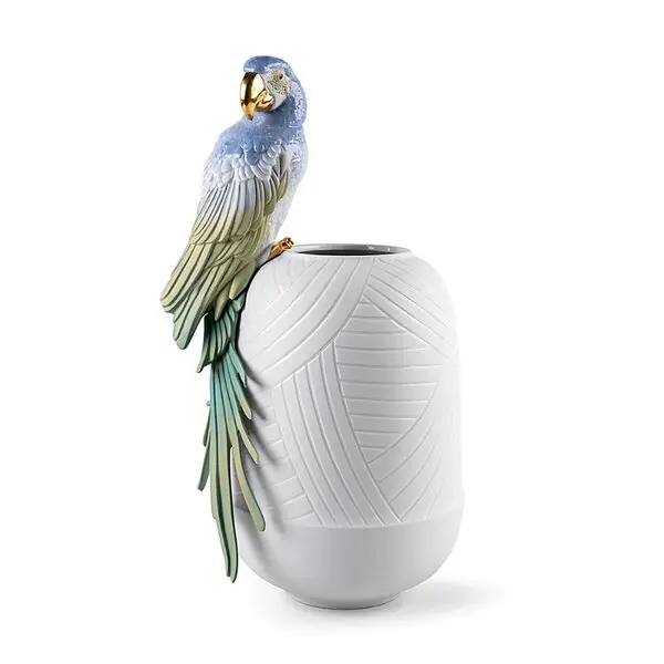 LLADRO Macaw Bird Vase - Multi