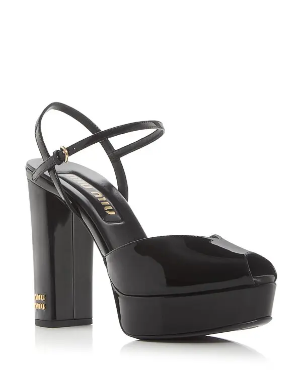 Miu Miu Platform Sandals - Nero