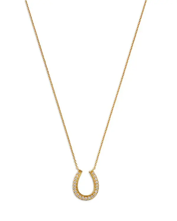 Bloomingdale'S Diamond Horseshoe Pendant Necklace - Gold