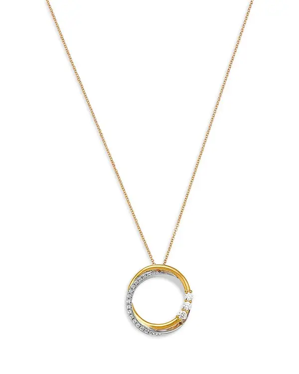 Bloomingdale'S Diamond Circle Pendant Necklace, 0.25 Tcw - Two-toned Gold