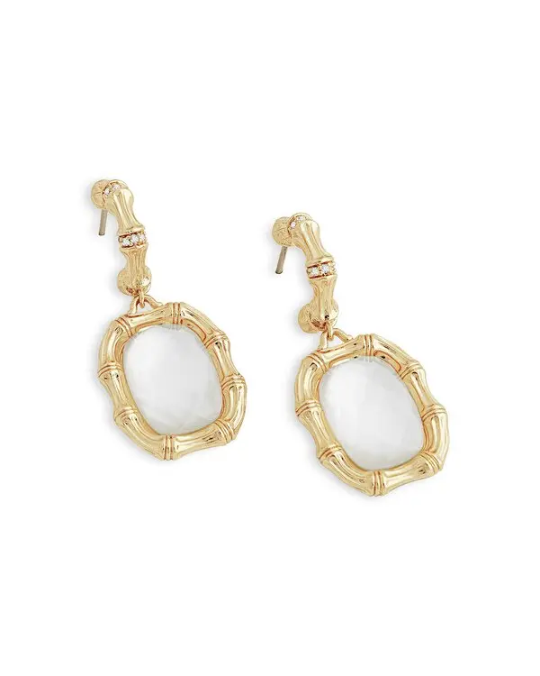 ANABEL ARAM Crystal Bamboo Drop Earrings