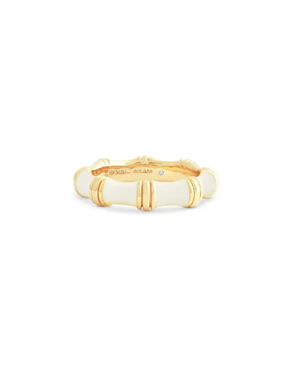 ANABEL ARAM White Bamboo Band Ring - White/gold