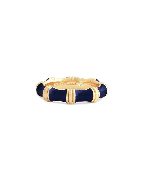 ANABEL ARAM Bamboo Band Ring - Black/gold