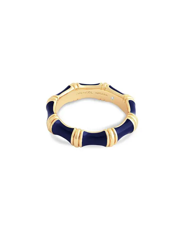 ANABEL ARAM Bamboo Band Ring - Navy/gold