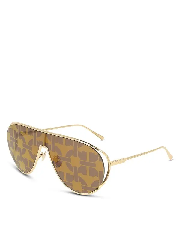 FERRAGAMO Gancini Lens Shield Sunglasses, 63mm - Deep Gold