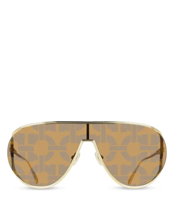 FERRAGAMO Gancini Lens Shield Sunglasses, 63mm