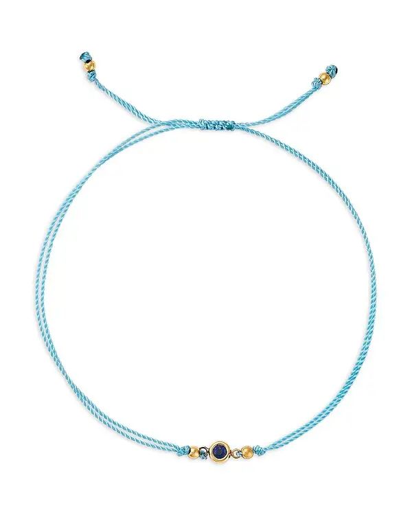 Zoe Chicco 14k Yellow Gold Sapphire Cord Slider Bracelet - Blue