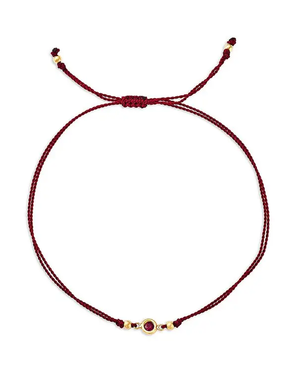 Zoe Chicco 14k Yellow Gold Cord Slider Bracelet - Red