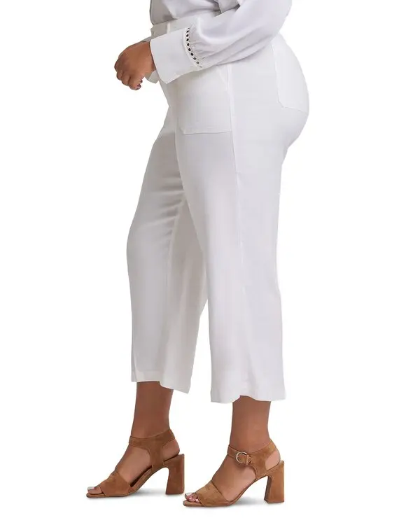 NYDJ Wide Leg Capri Cargo Pants - Optic White