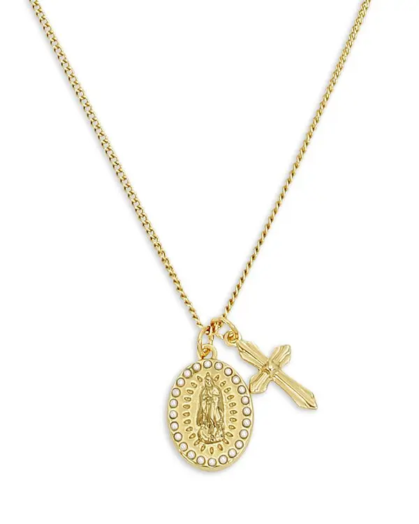 ALLSAINTS Saint & Cross Charm Necklace - Gold