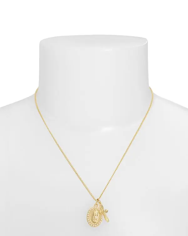 ALLSAINTS Saint & Cross Charm Necklace - Gold