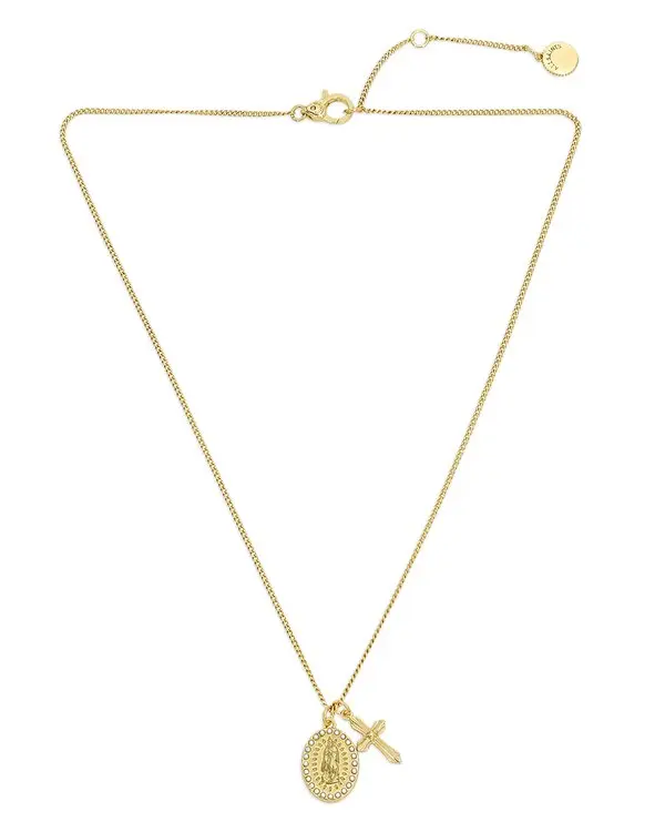 ALLSAINTS Saint & Cross Charm Necklace - Gold