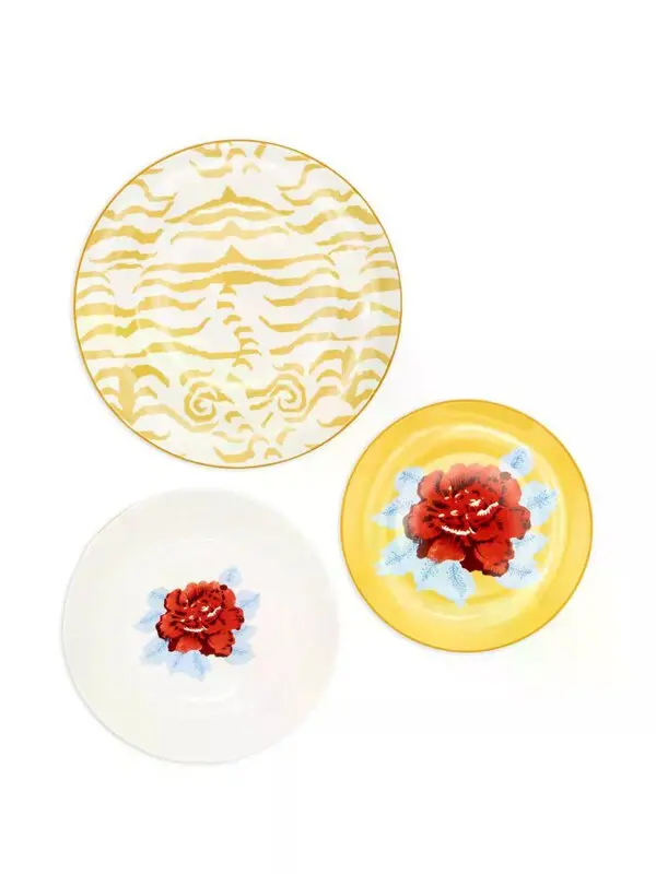 LISA CORTI Indian Tiger Plate Set - Yellow