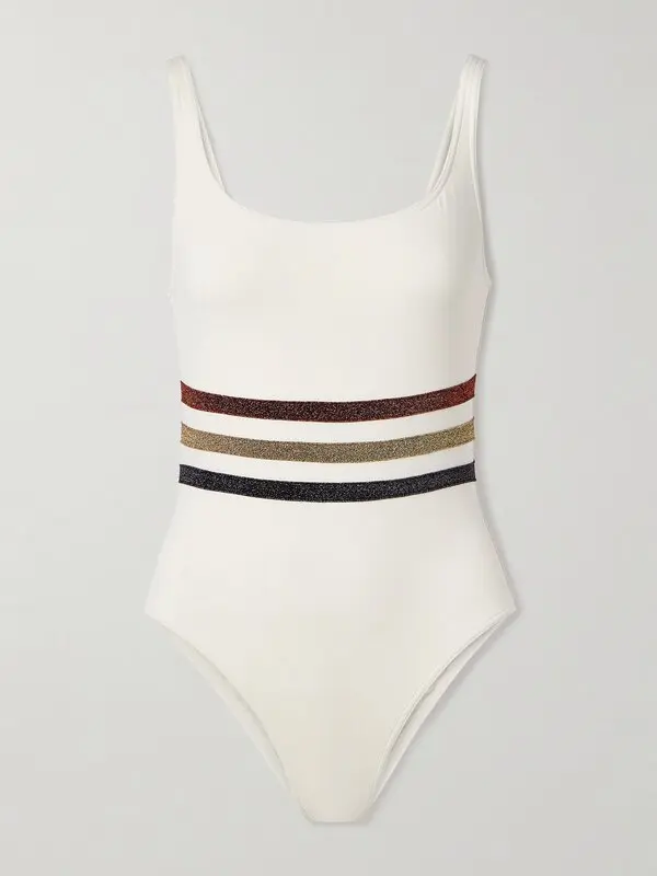 ERES Irisée Radieux Metallic Striped Swimsuit - Neutrals