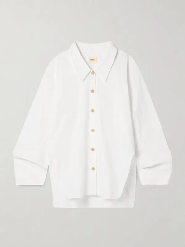 Khaite Herschel Oversized Cotton-poplin Shirt - White