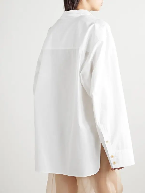 Khaite Herschel Oversized Cotton-poplin Shirt - White