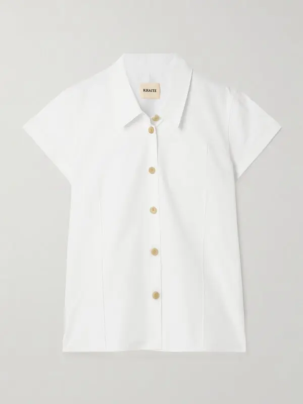 Khaite Keefe Cotton-poplin Shirt - White