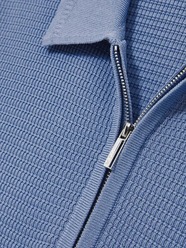 REISS Regis Textured Half-zip Polo Shirt