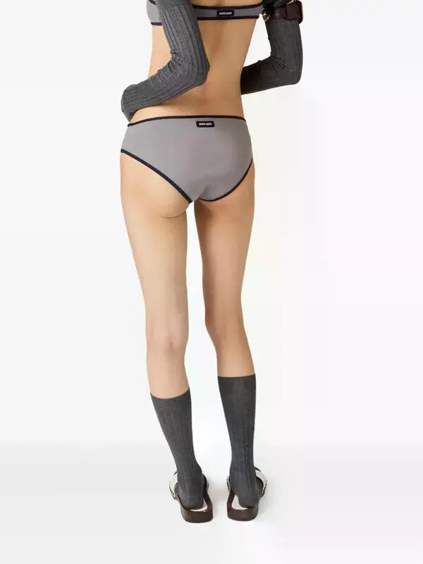 Miu Miu Technical Knit Bikini Bottoms - Grey
