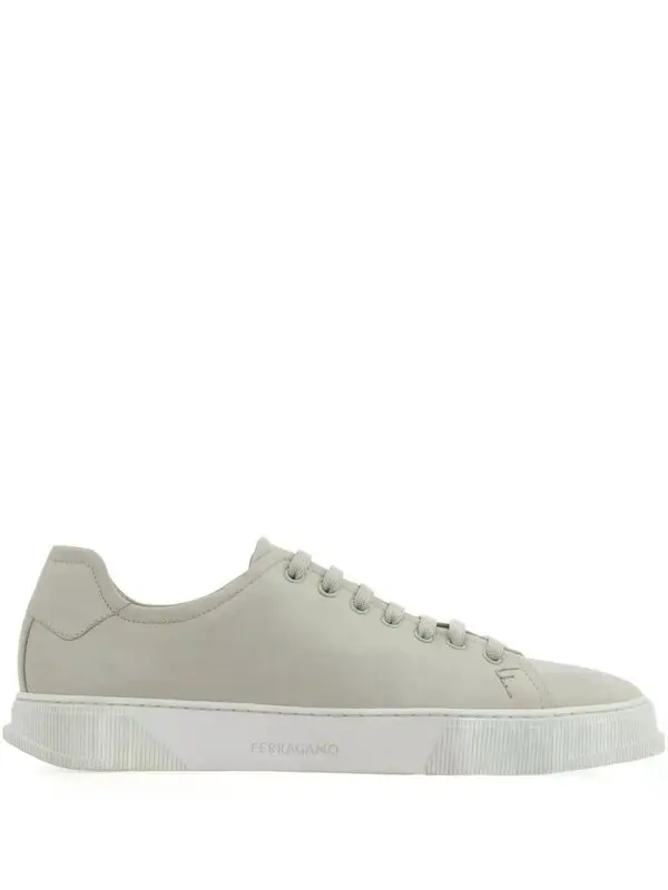 FERRAGAMO Calfskin Rubber Low Top Sneakers - Grey