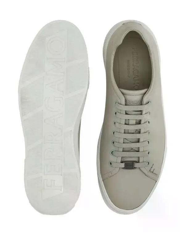 FERRAGAMO Calfskin Rubber Low Top Sneakers - Grey